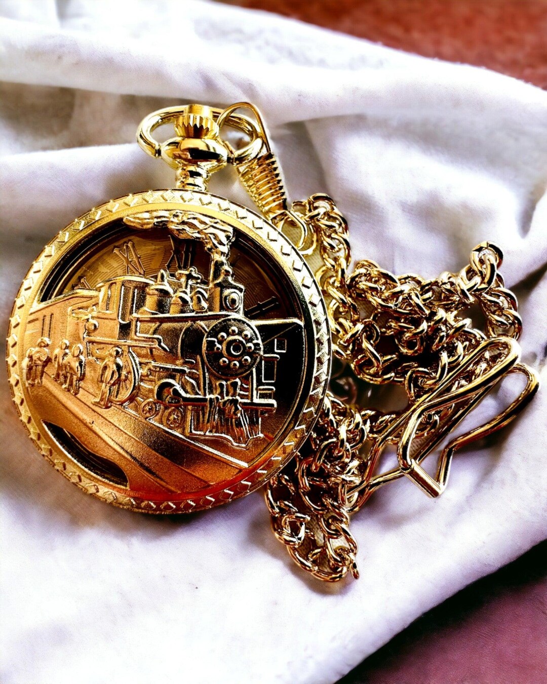Pocket Watch "imperial Train", Can Be Personalized With Engraving, Gold ...