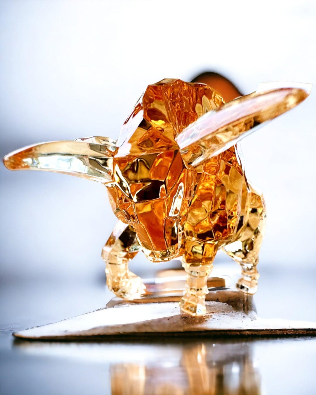 Resin golden Bull Statue, Transparent Design, Personalization Possible ...