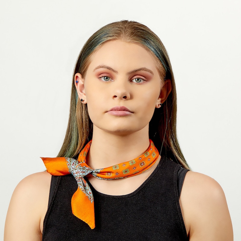 Orange Silk Scarf - Etsy