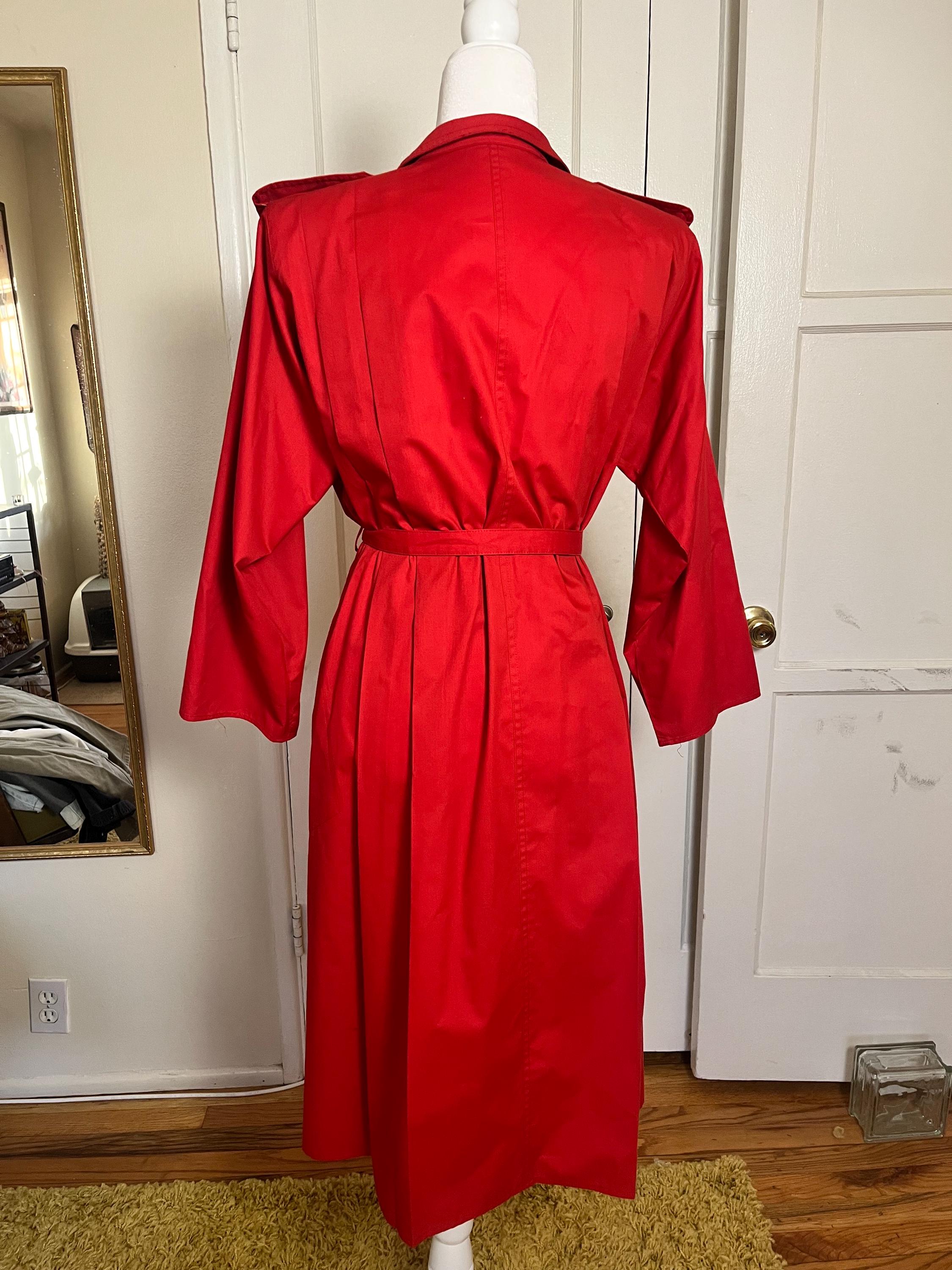 80’s Postmodern Red Cyberpunk Japanese Trench Coat Duster Jacket Sz L ...