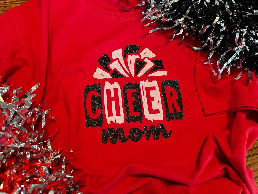 Cheer T-shirts / Glitter Custom Cheer Mom T-shirt / Custom Cheerleading ...