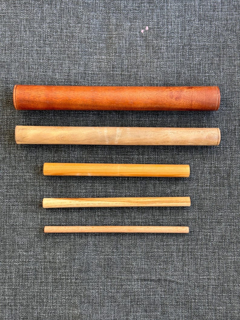 5 Rolling Pins, Set of 5 Rolling Pins, Wooden Mattarelli, Mini ...