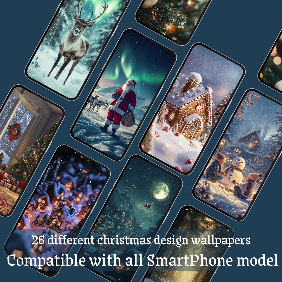 Christmas Wallpaper Collection Holiday-themed Digital Backgrounds for ...