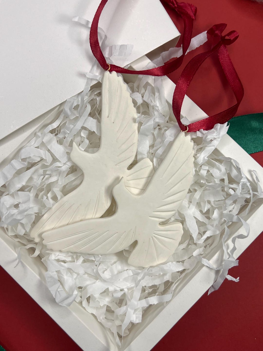 Handmade Ivory Dove Christmas Ornaments: Friendship Doves, Set of 2 - Etsy
