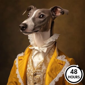 Custom Regal Dog Portrait, Royal Pet Painting From Photo, Personalized ...