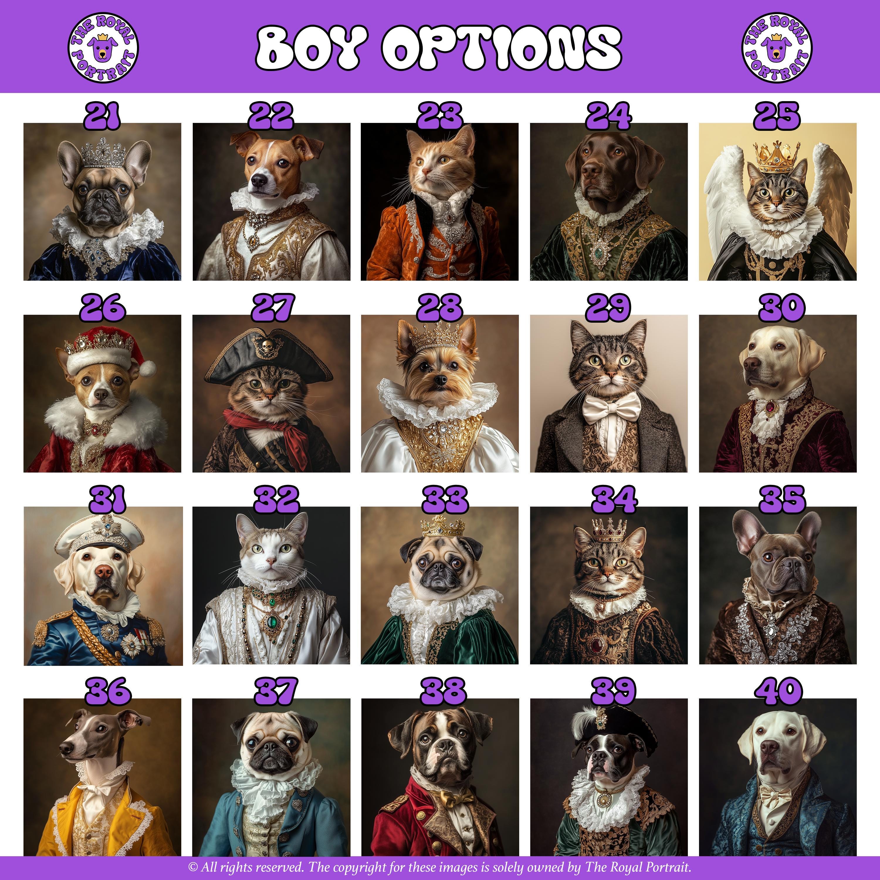 Custom Royal 3 Cats Portrait, Regal Pet Painting From Photo ...