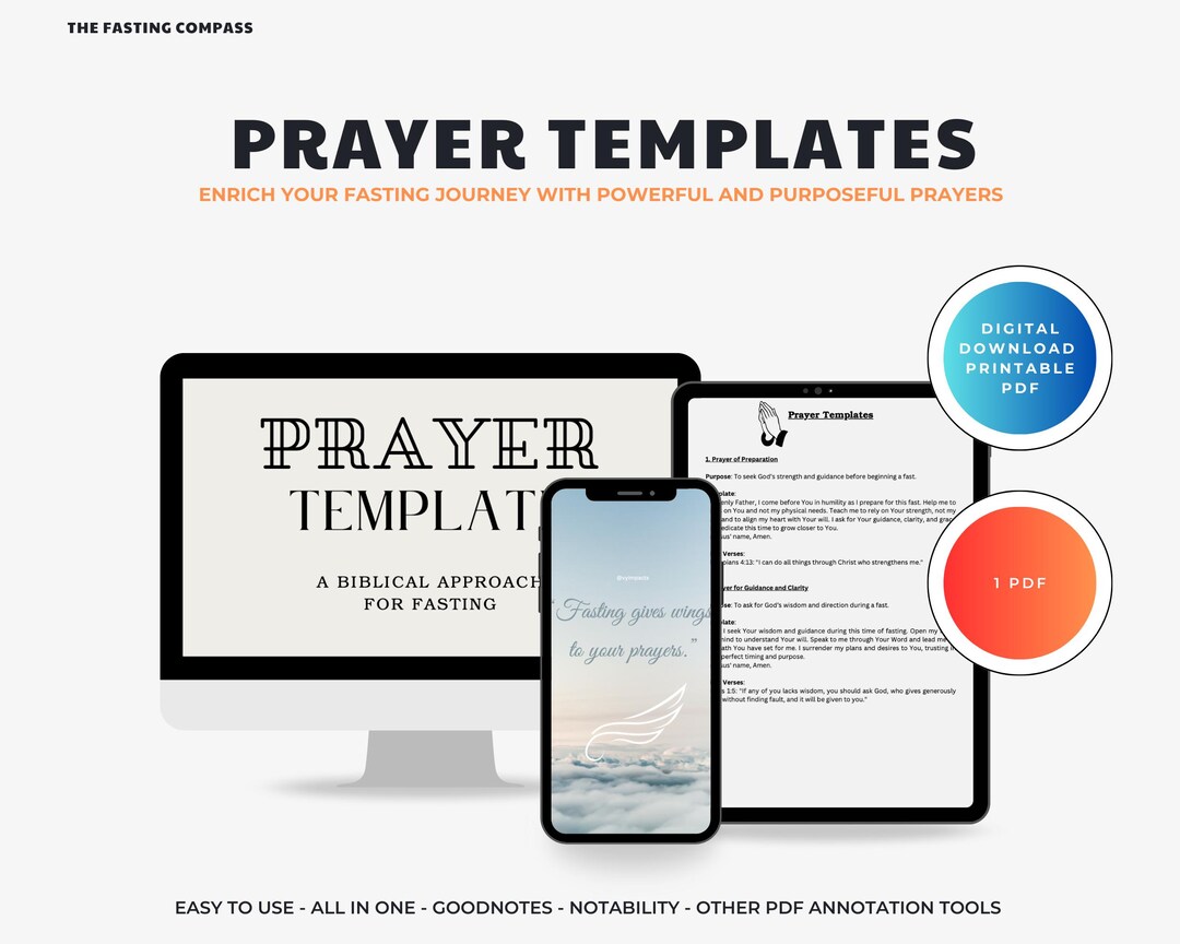 Fasting Prayer Templates, Printable and Digital PDF - Etsy