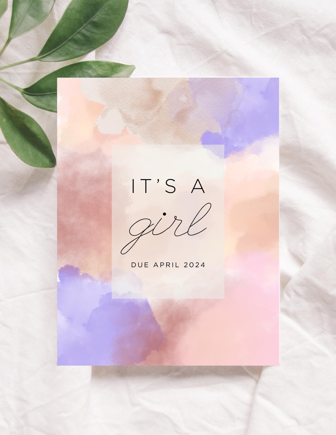 Instant Download & Editable Baby Girl Announcement Template - Etsy