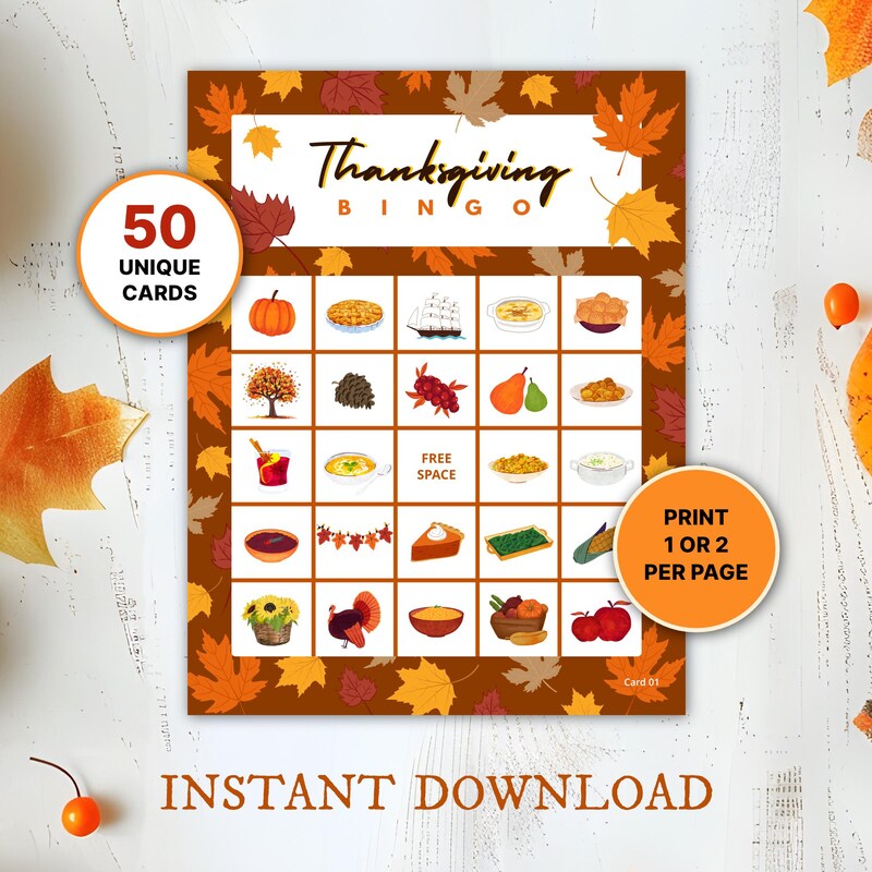 Thanksgiving Bingo - Etsy
