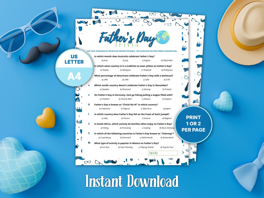 Fathers Day Trivia Game - Around the World, Fathers Day Brunch Games ...
