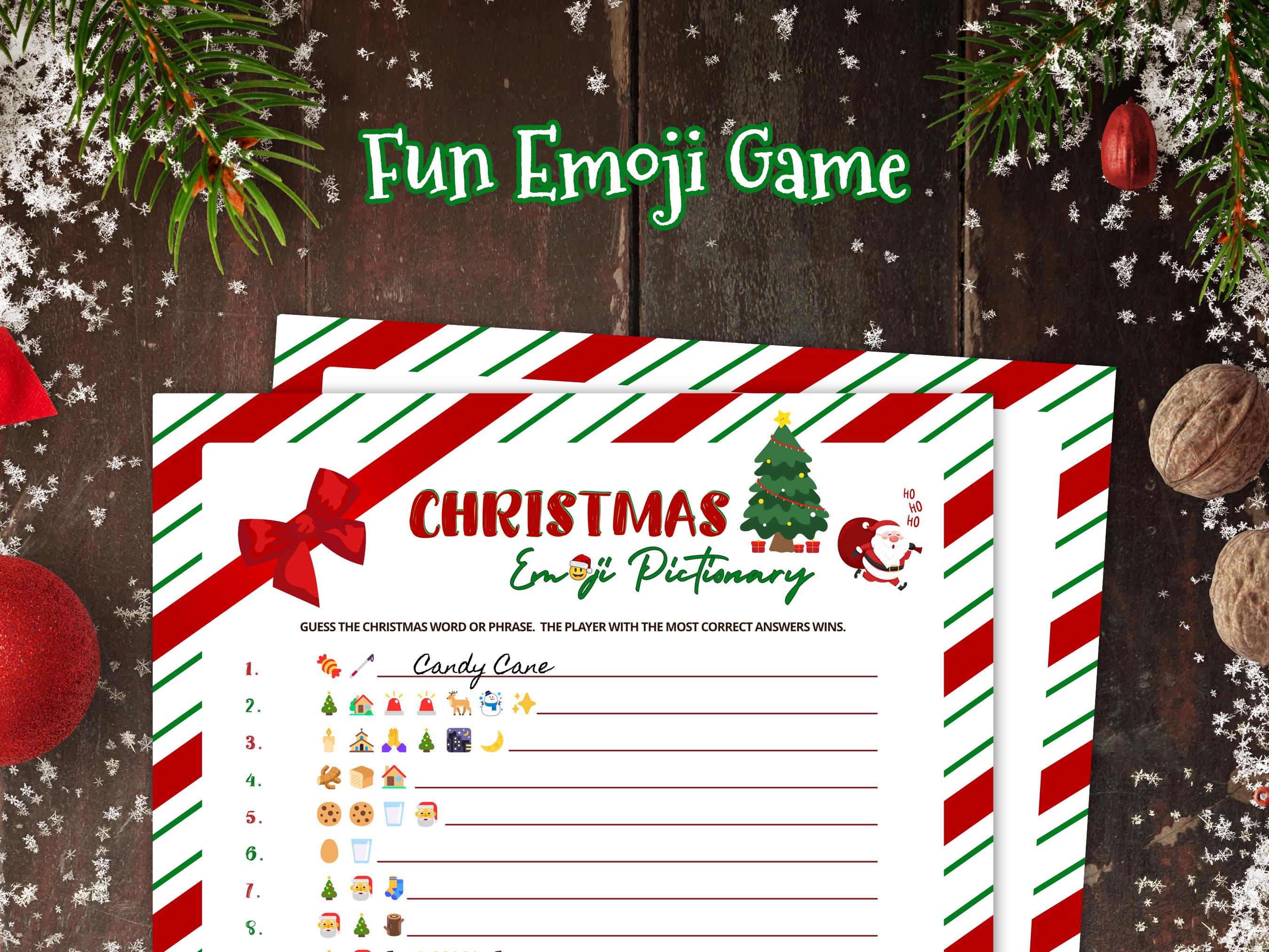 Christmas Emoji Pictionary Game, Christmas Games Printable, Christmas ...