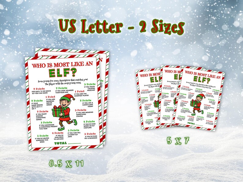 Who is Most Like an Elf? Christmas Ice Breaker Game - Printable Party ...