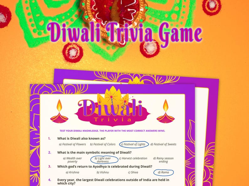 Diwali Trivia Game - Printable Party Games for Kids, Teens & Adults ...