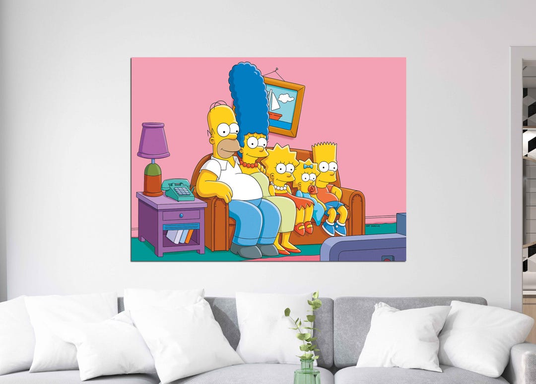 Cartoon Canvas Wall Decor, Simpsons,game Room Decor,simpsons Cartoon ...