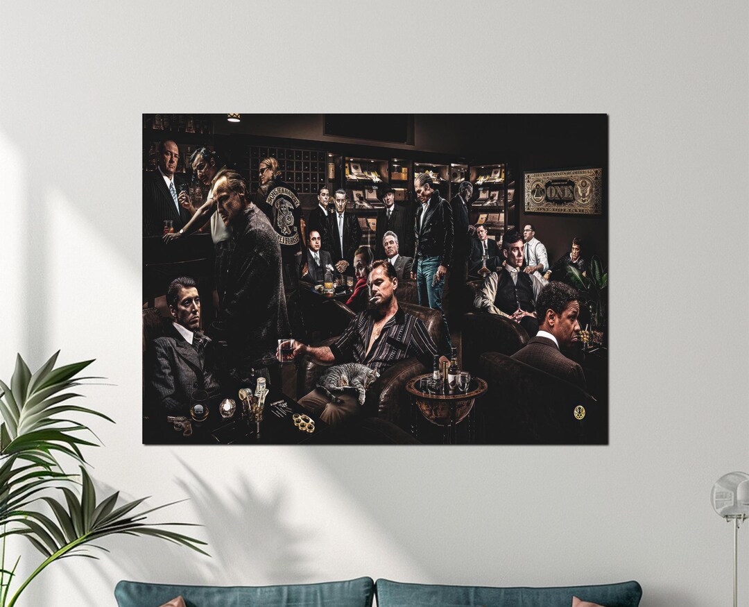 Gangsters Printing Canvas,famous Gangsters Canvas,the Godfather Art,top ...