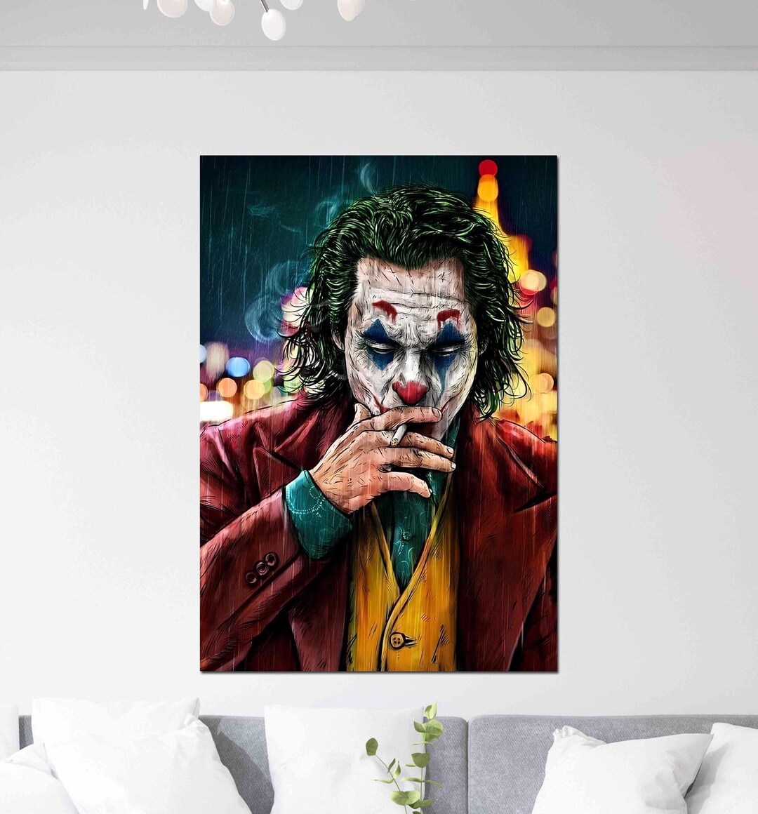 Joker Comic Poster, Joker Colored Print, Joker Portraid, Joker Canvas ...