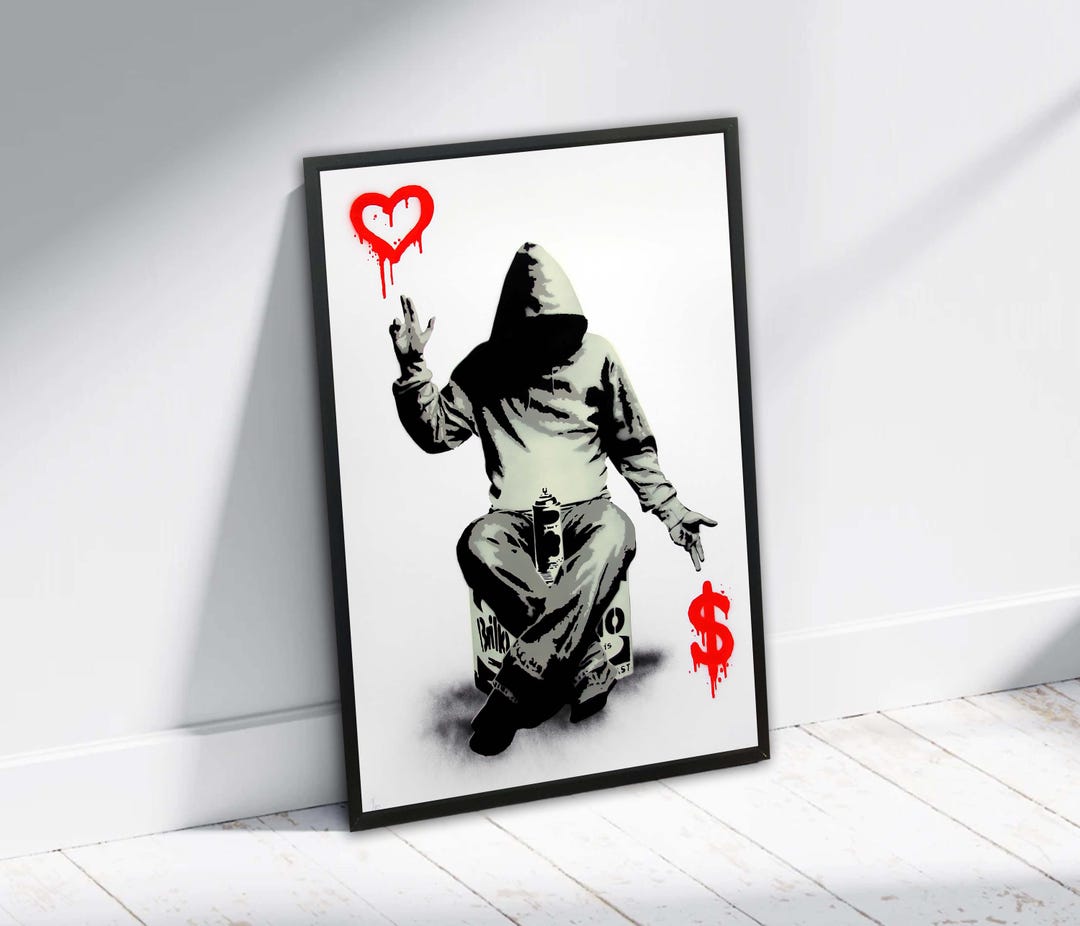 Banksy Love Art Canvas, Love Canvas Art, Love or Money Banksy Canvas ...