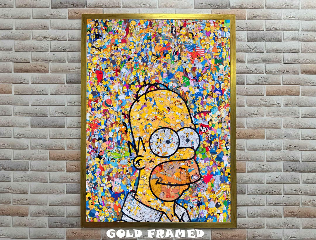 Simpsons Cartoon Framed Canvas Wall Art,simpsons,game Room Decor ...