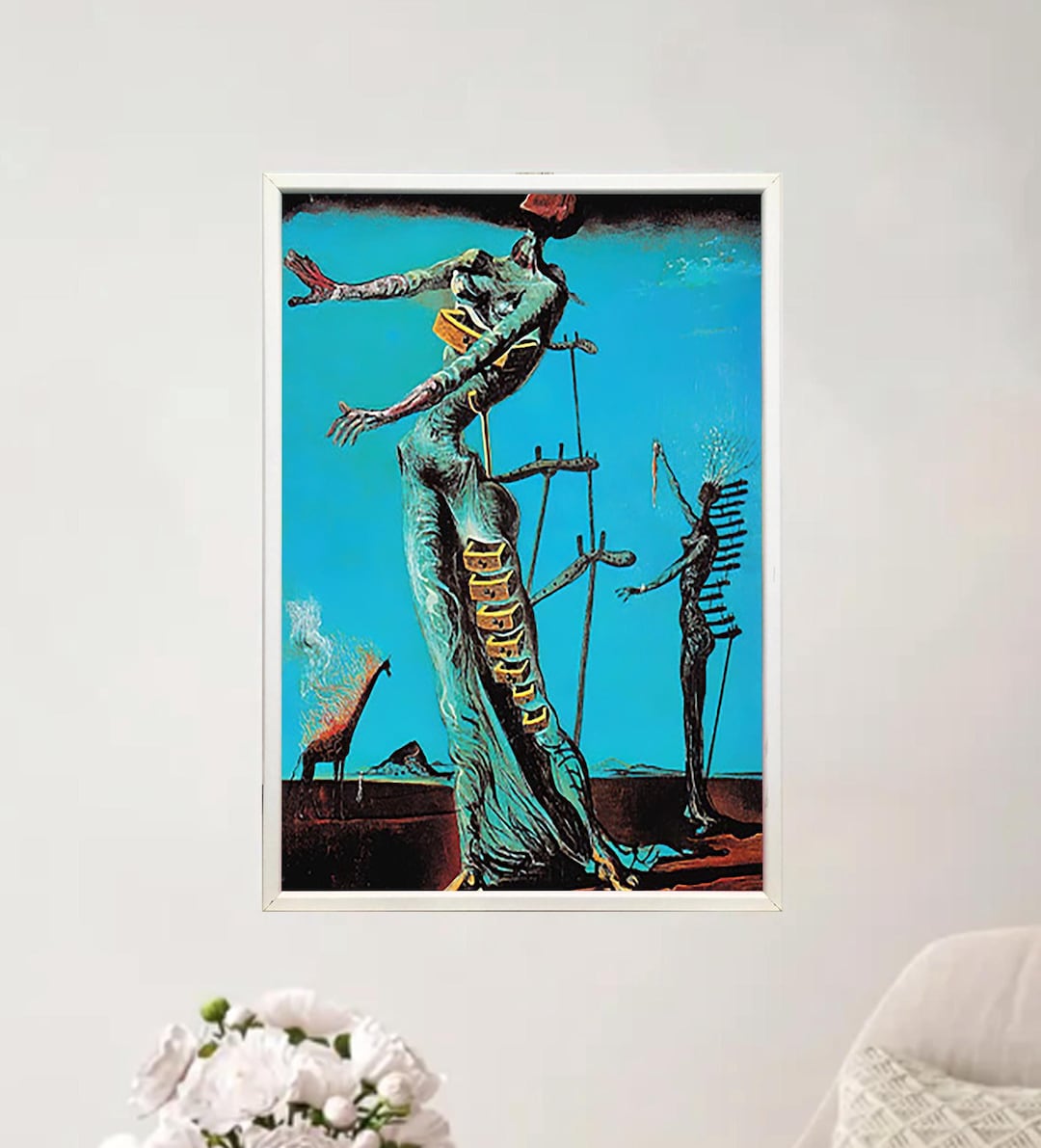 Salvador Dali, the Burning Giraffe, Dali Giraffe, Famous Canvas ...