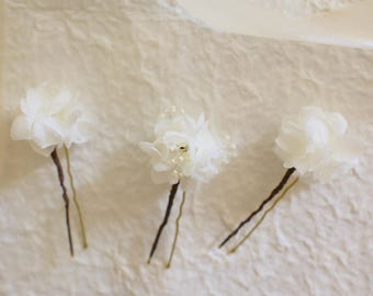 Indigo Hydrangea Preserved Flower Hairpin Set – Handmade Bride Wedding ...