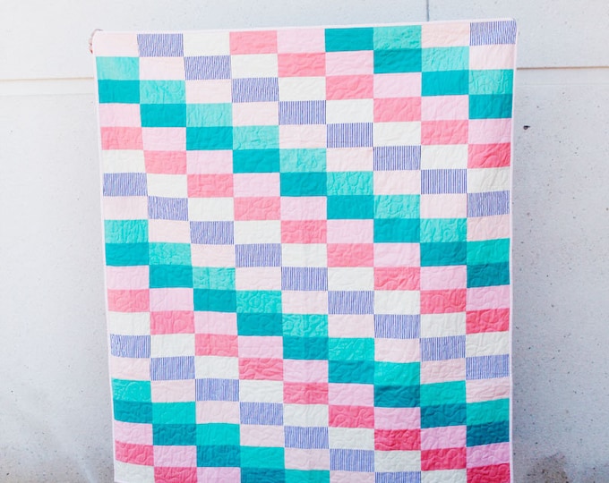 Festive Tiles Modern Quilt Pattern Digital PDF Mosaic Tile Block Throw ...