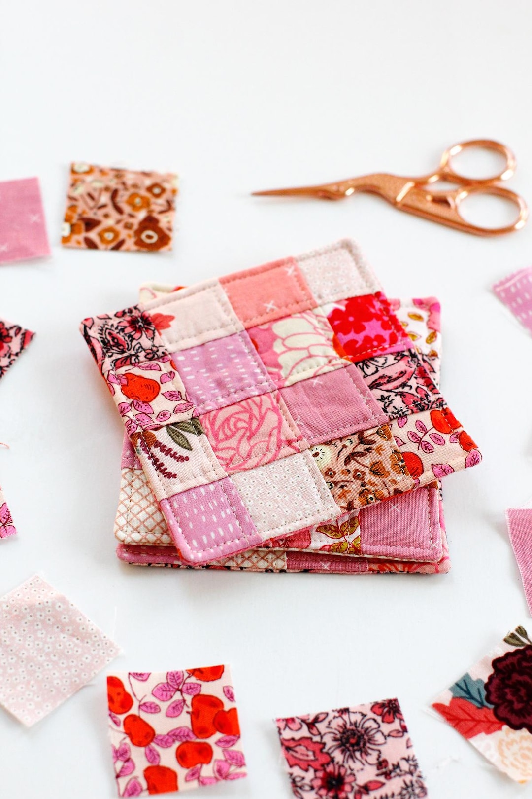 Scrappy Fabric Coasters PDF Pattern - Easy Tutorial! - Etsy