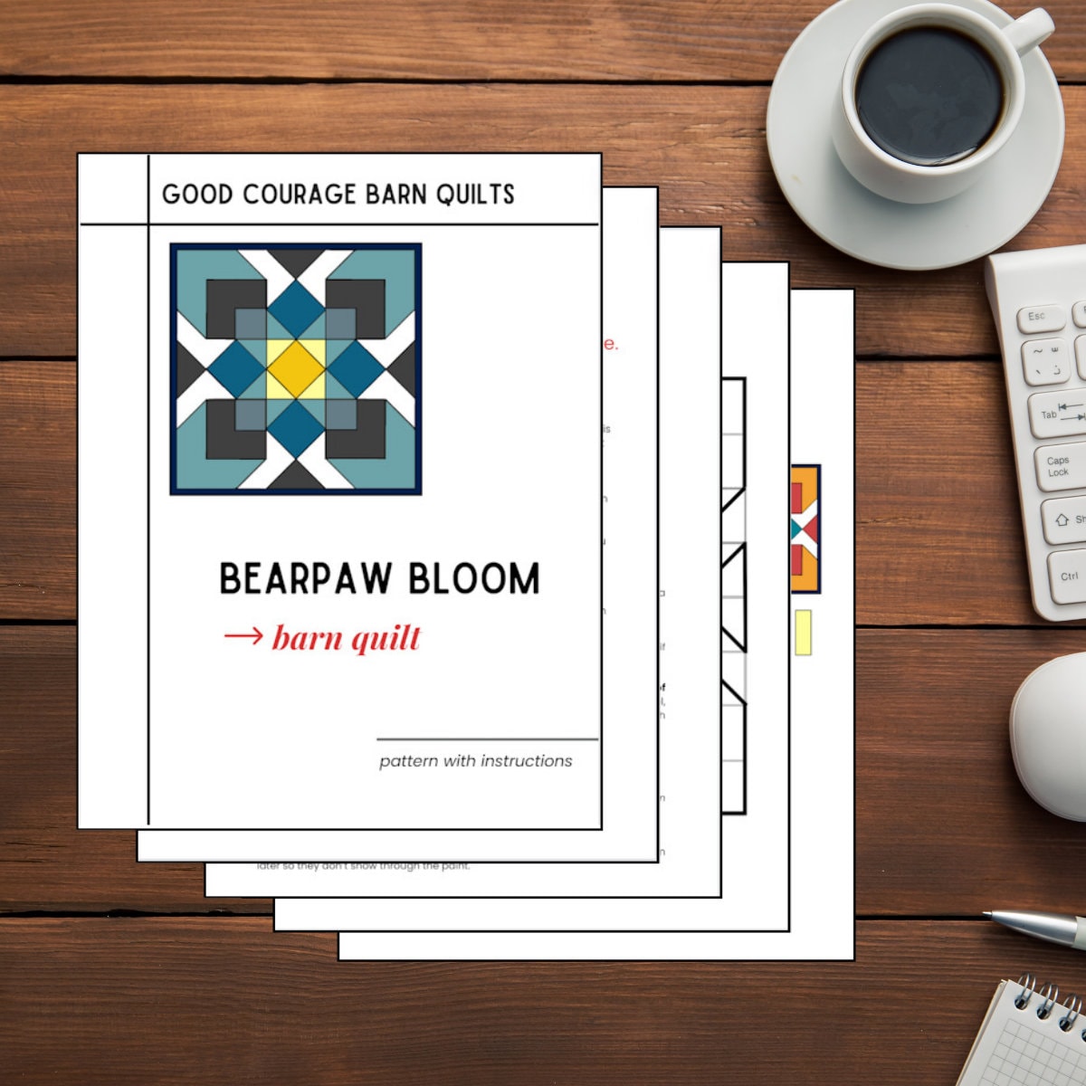 Barn Quilt Pattern, PDF, DIY, Instructions for Painting, Quilt Pattern ...