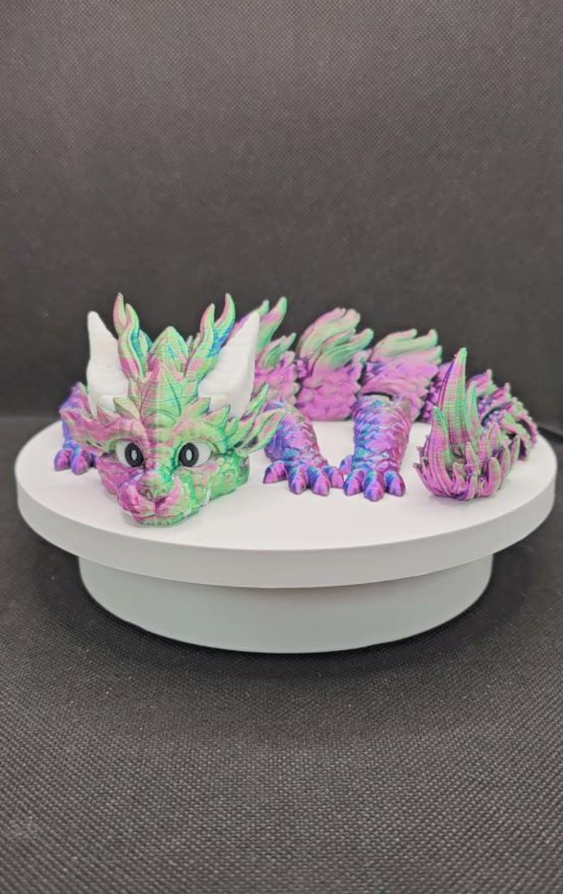 3d Printed Articulating Baby Dragon, Cute Dragon, Multi-color Dragon ...