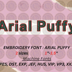 Arial Puffy Letters Embroidery Design - Digital Download for DIY 3D ...