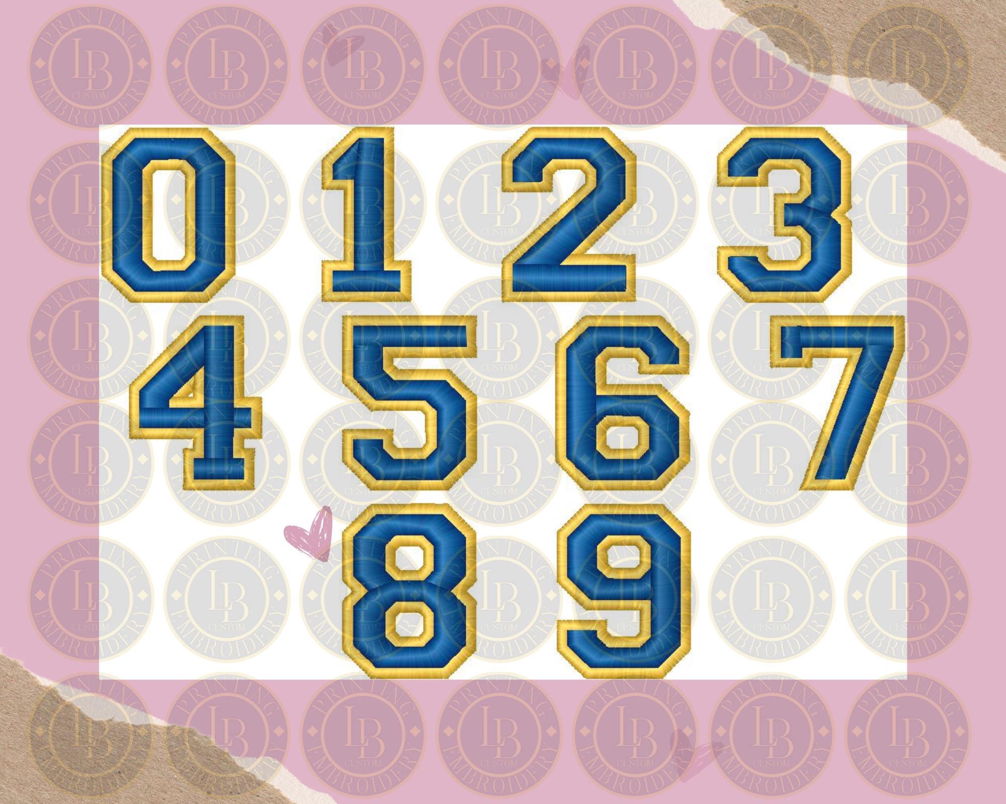 Varsity Puffy Numbers Embroidery Design - Digital Download for DIY 3D ...