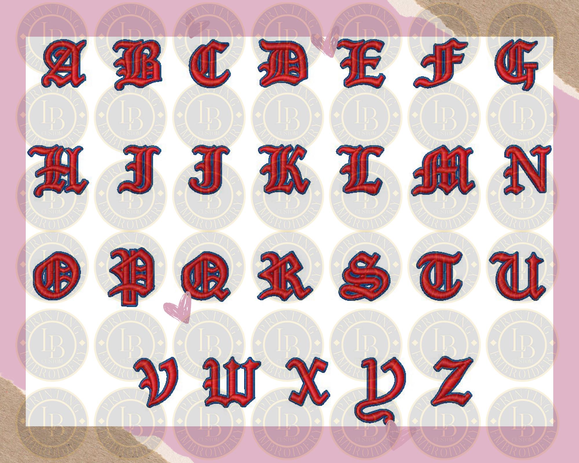 Old English Puffy Embroidery Font – Digital Download for DIY 3D PUFF {A ...