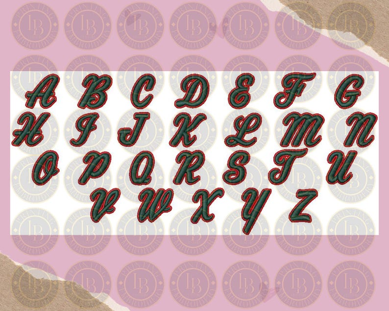 Athletic Puffy Letters Embroidery Design - Digital Download for DIY 3D ...