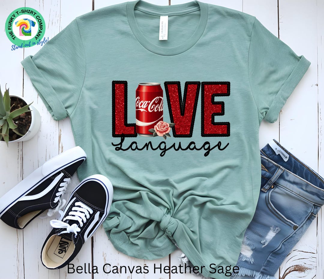 Coca-cola Love Language Shirt: Glitter Graphic Tee - Etsy