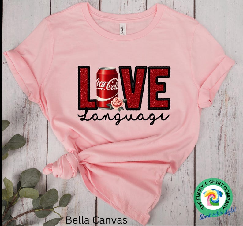 Coca-cola Love Language Shirt: Glitter Graphic Tee - Etsy