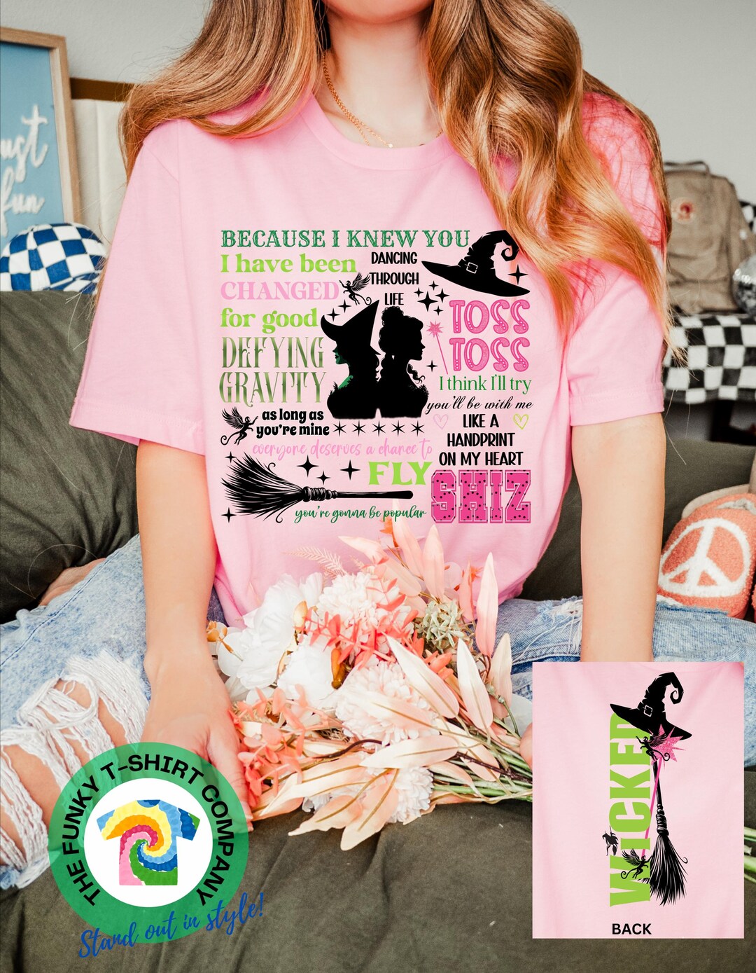 Wicked the Musical T-shirt: Broadway Elphaba & Glinda Merch - Etsy