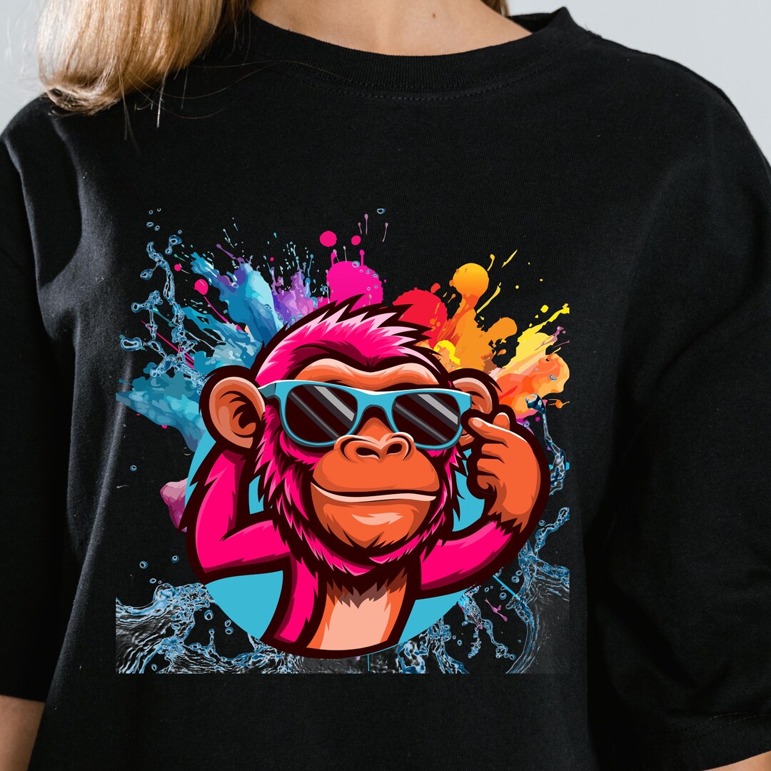 Cool Monkey PNG - Hipster Monkey Clipart - Funky Cartoon Design for ...