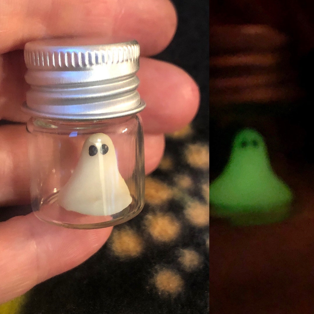 Tiny Glow in the Dark Ghost Spirit Jar Hand Sculpted Adopt a - Etsy