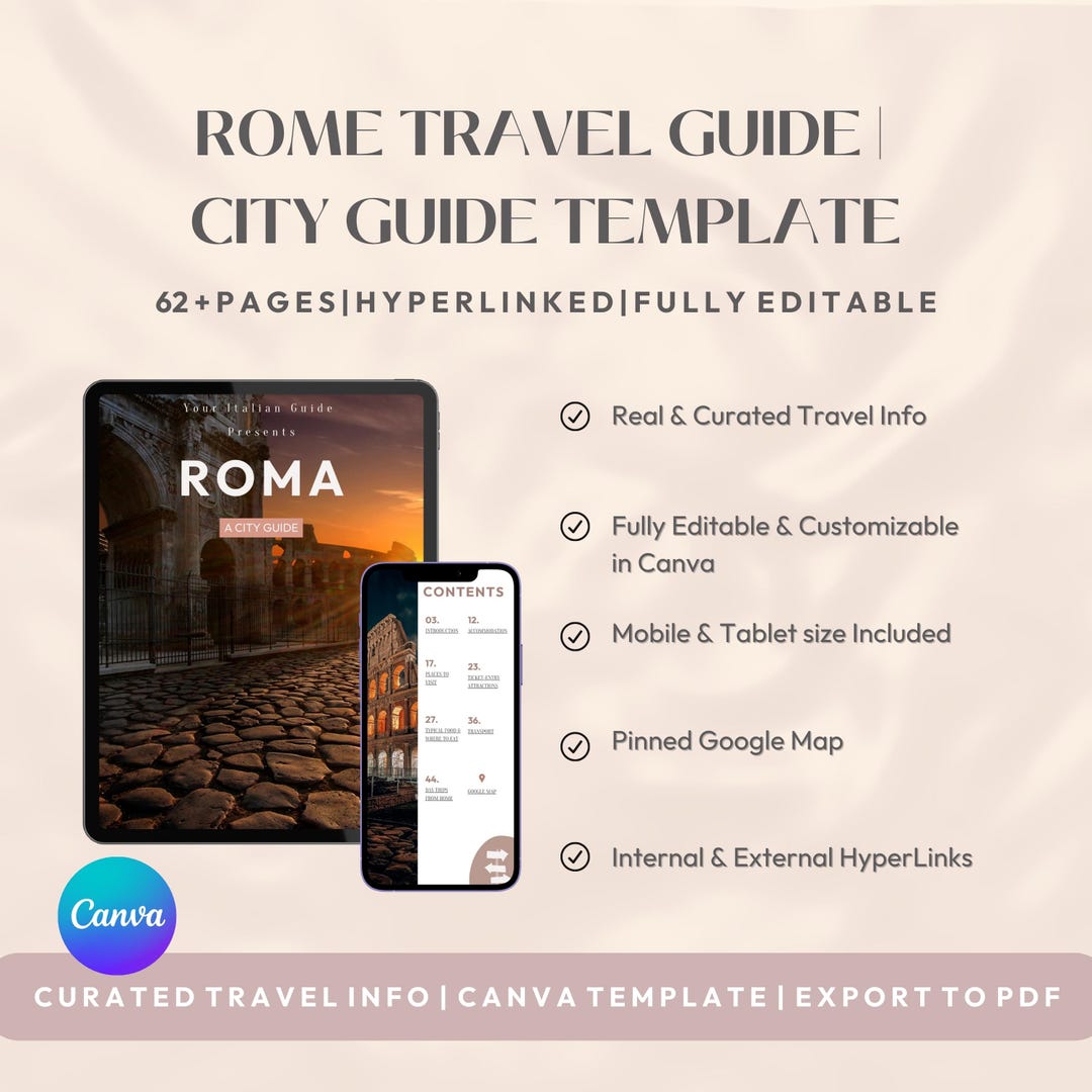 Rome Travel Guide Template Editable Rome City Guide Rome Hidden Gems ...