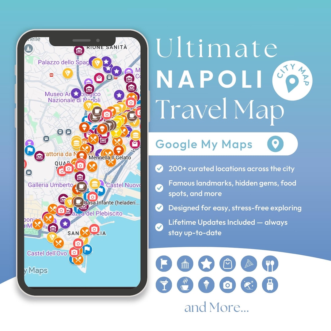 Napoli Google My Maps Travel Guide | Naples Italy Travel Map | Hidden ...