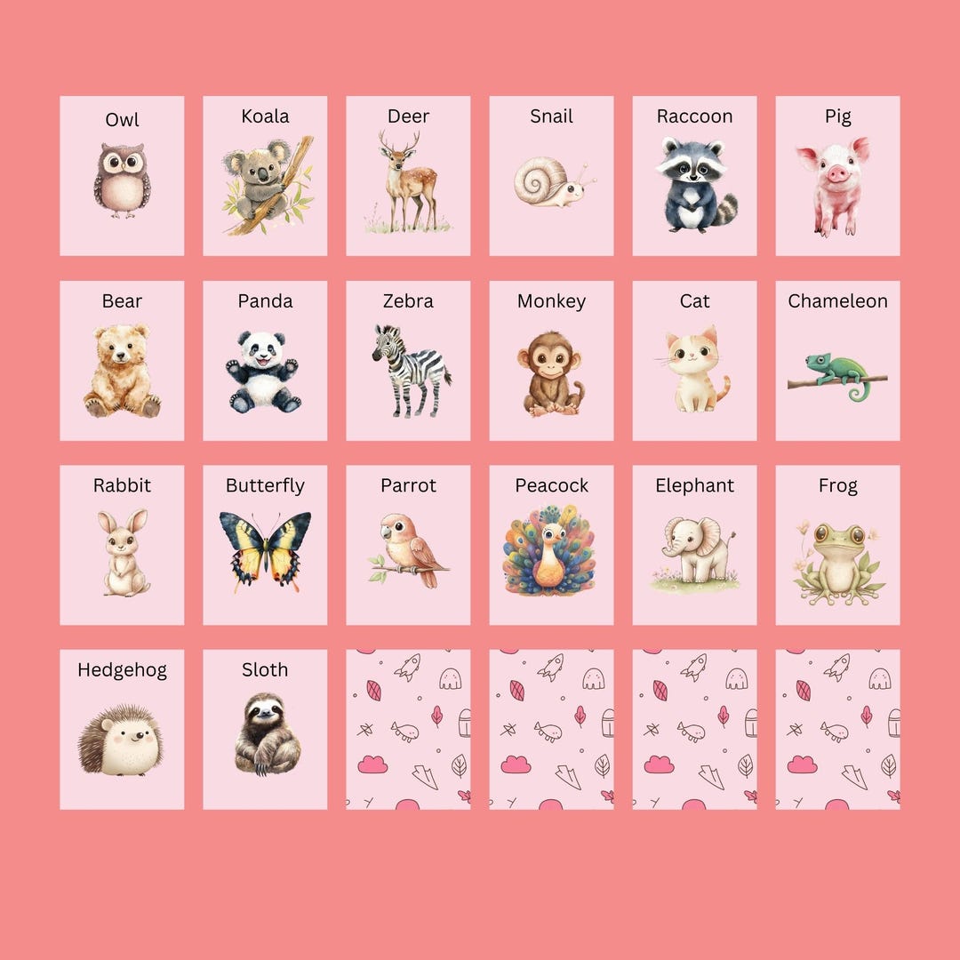Printable Animal Cards, Montessori Cards, Animal Flashcards, Homeschool ...