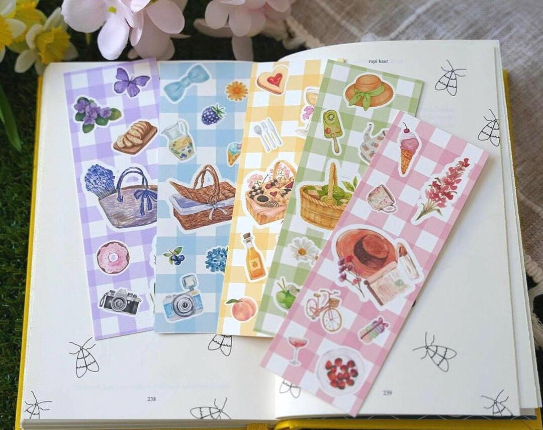 Summer Picnic Bookmarks, Watercolor Style, Book Lover Gift - Etsy