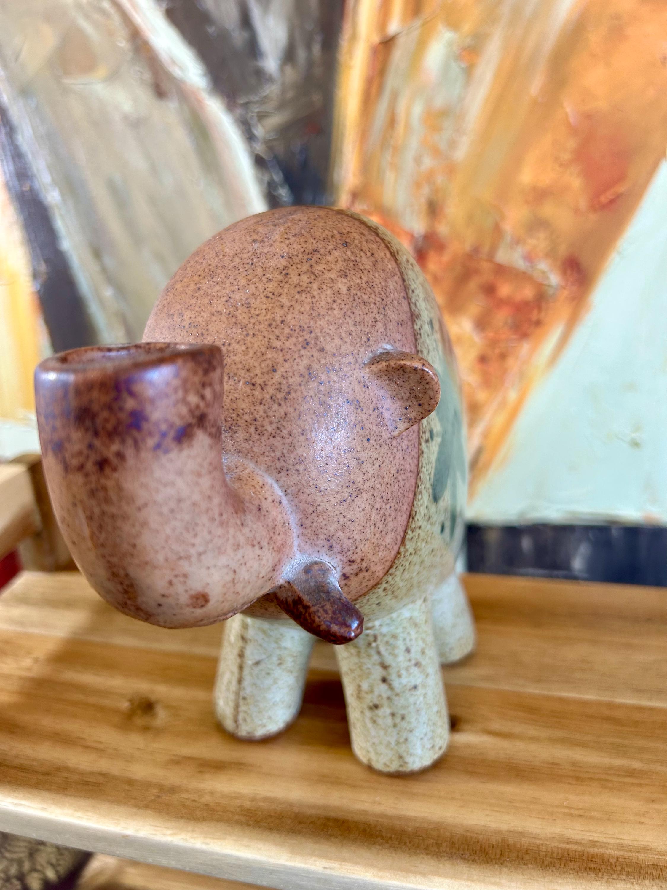 Ceramic Elephant Vase- Vintage - Etsy