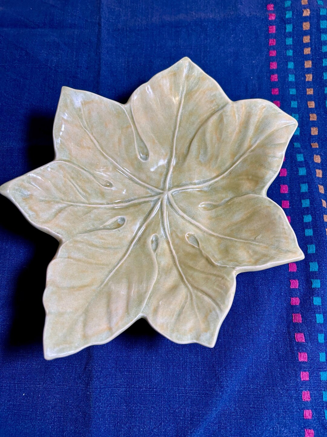 Vintage Studio Pottery Leaf Bowl - Etsy