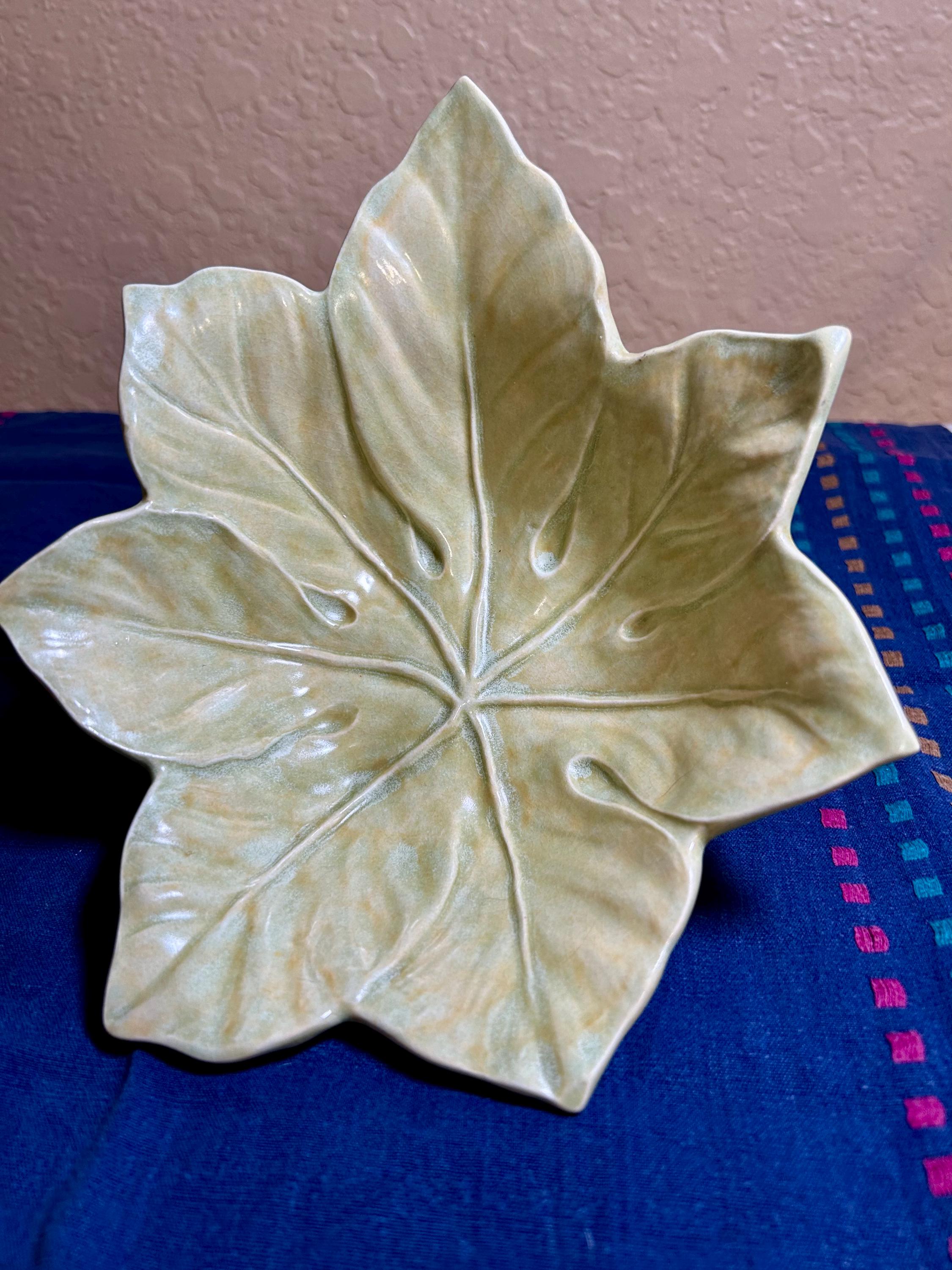 Vintage Studio Pottery Leaf Bowl - Etsy