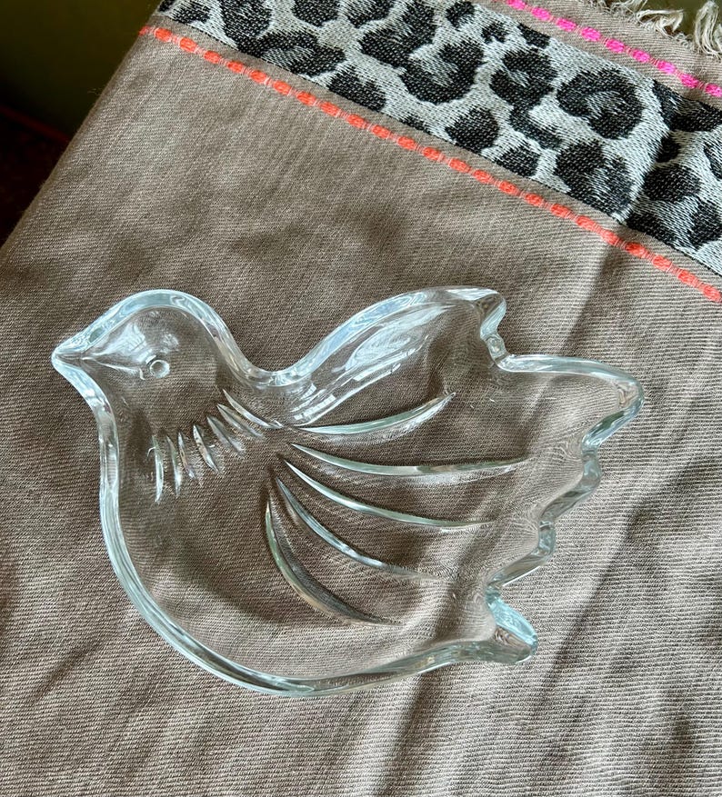 Vintage Mikasa Crystal Dove Trinket Dish - Etsy