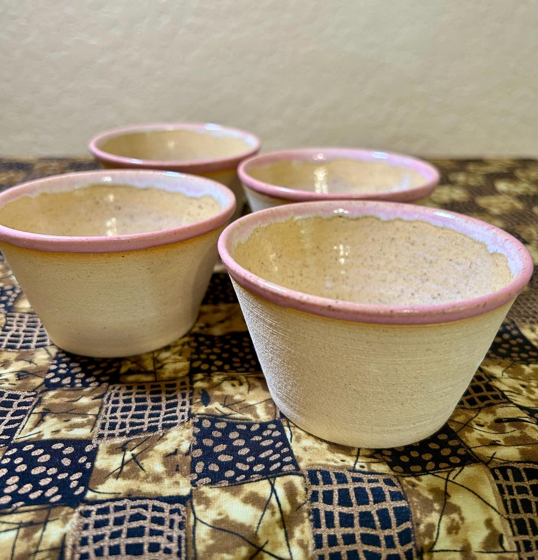 4 Piece Vintage Pottery Small Cups - Etsy