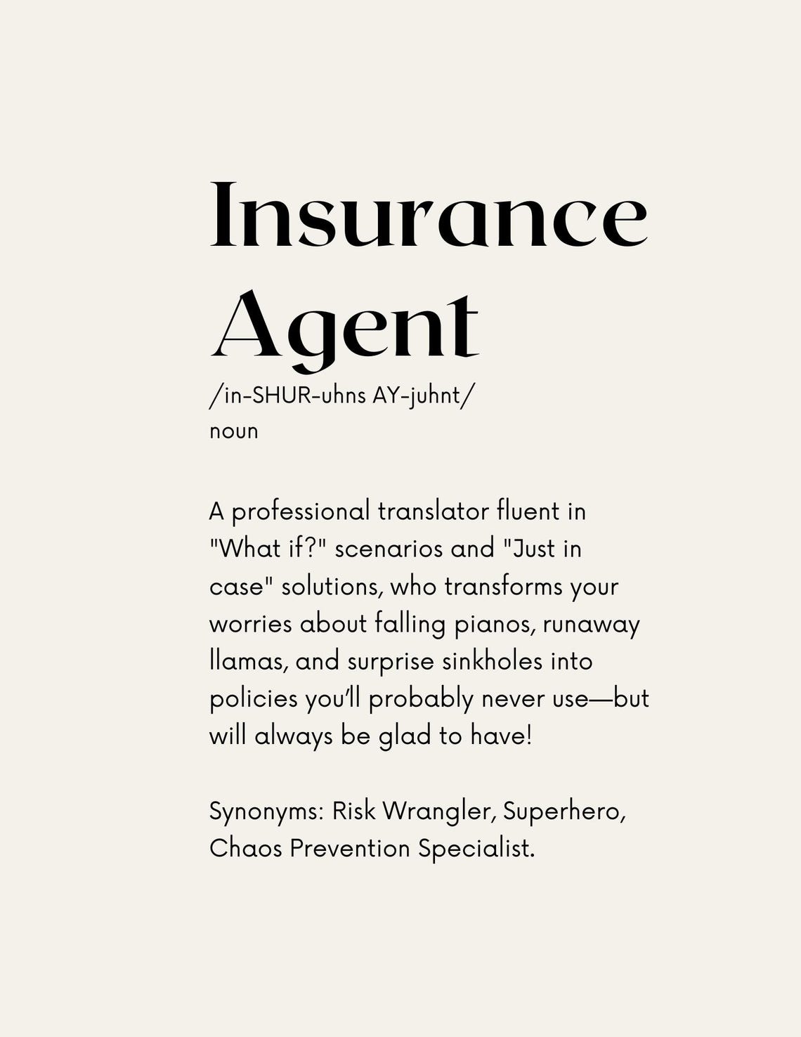 Insurance Agent Definition, Insurance Agent Print, Insurance Agent ...