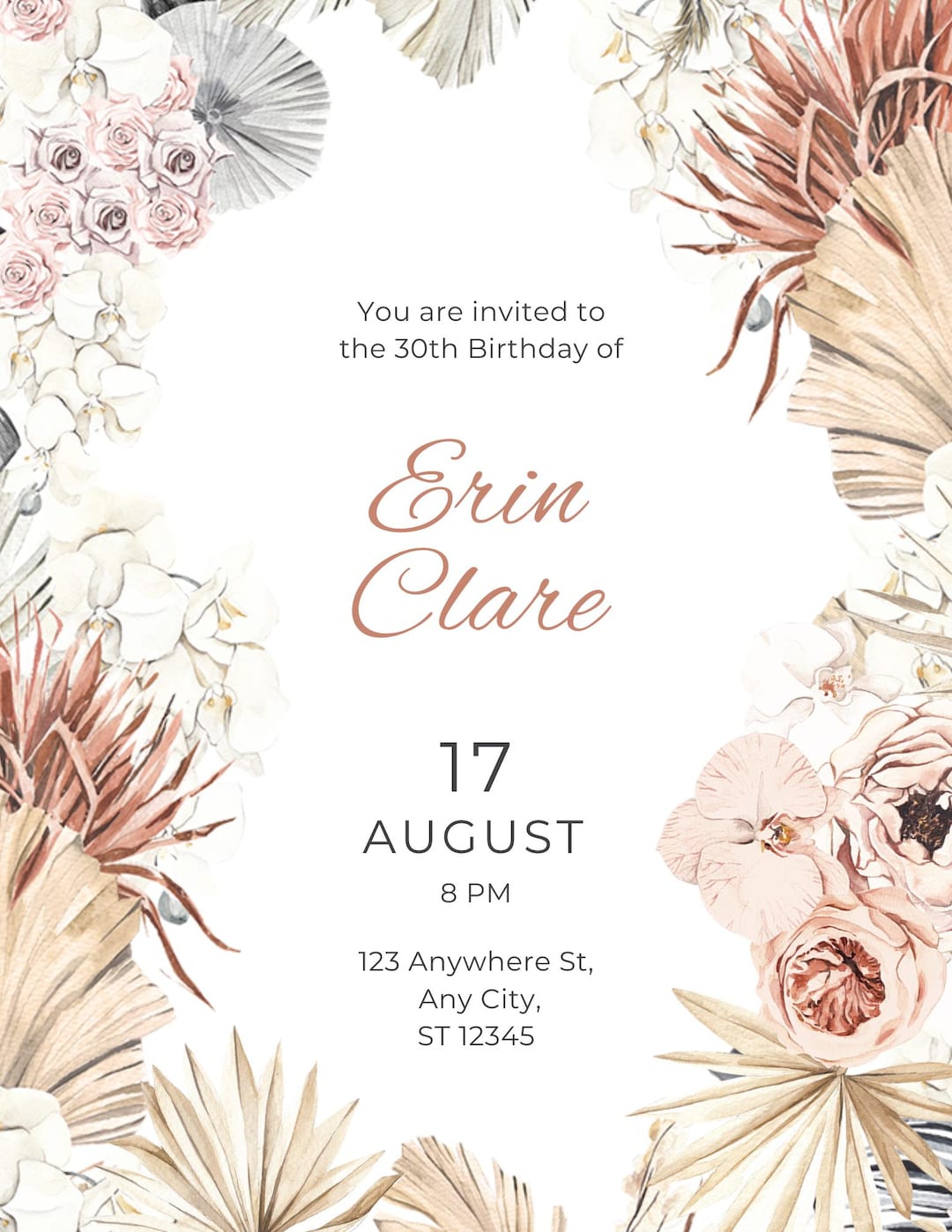 Boho Chic Birthday or Wedding Invitation - Etsy