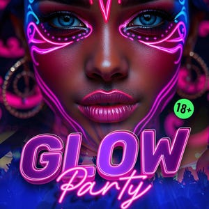 Glow Party Flyer Template (photoshop) - Etsy