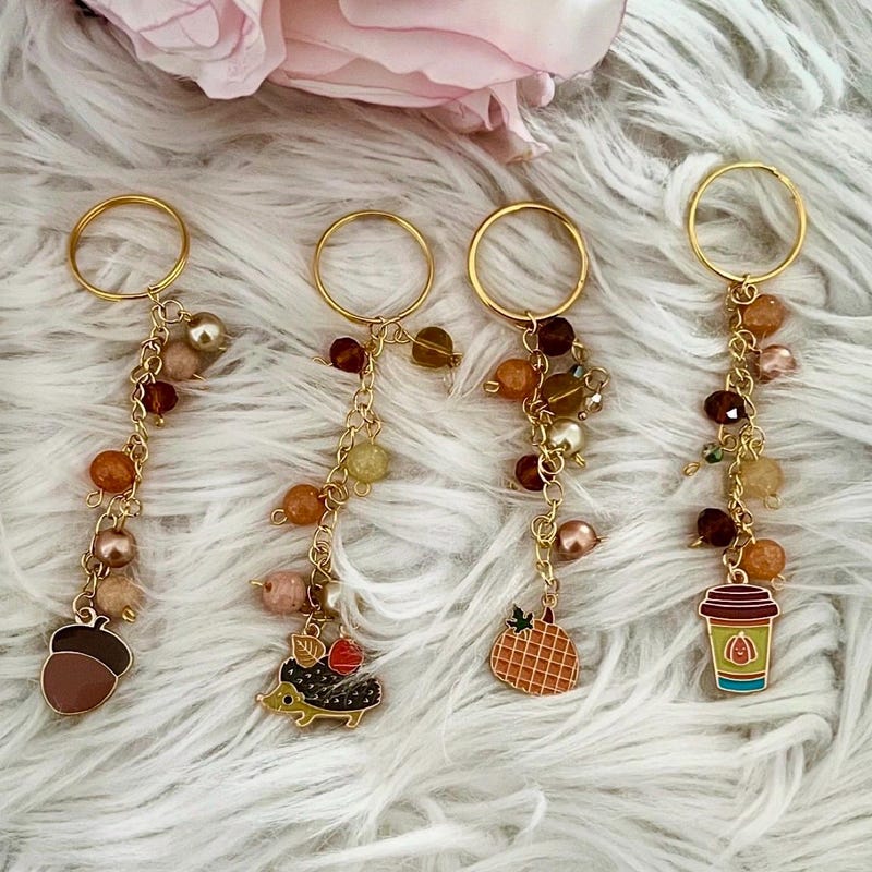 Glass Bead Keychain - Etsy